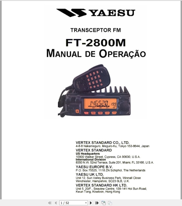 Manual Em Português Do Rádio Yaesu Ft-2800M