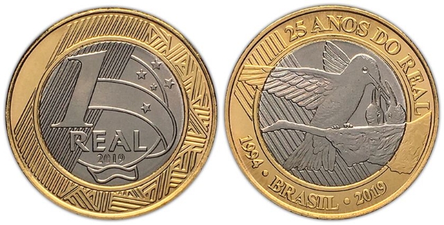 Moeda 1 Real Beija-Flor 2019 FC. Comemorativa 25 A